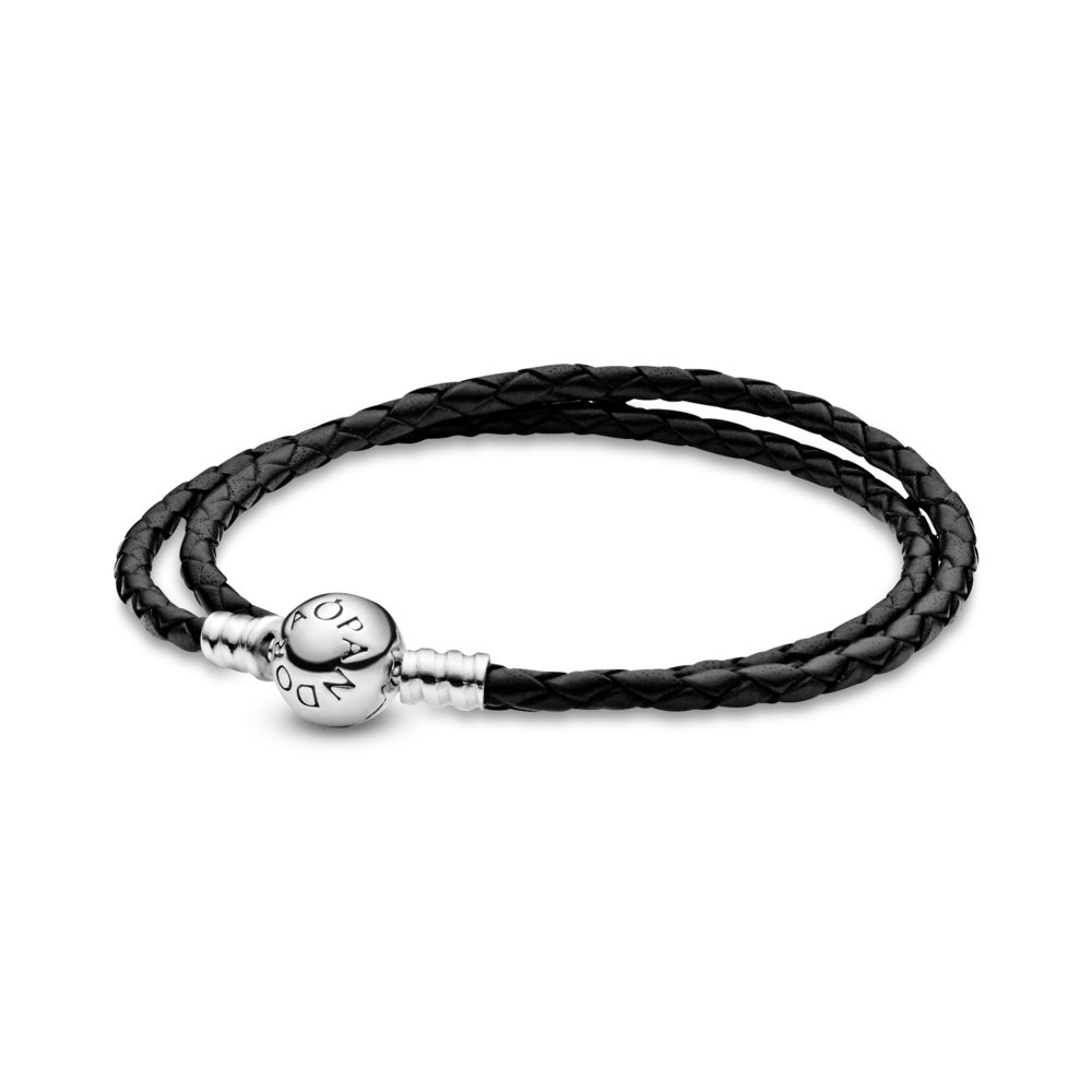 Brazalete doble de cuero negro Pandora Moments|Pandora MX - Pandora Mexico Brazalete doble de cuero negro Pandora Moments|Pandora MX - Pandora Mexico