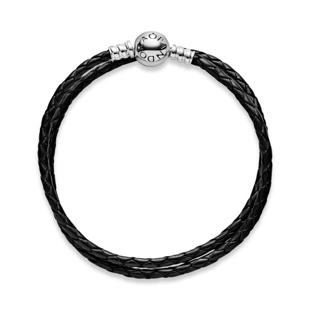 Brazalete doble de cuero negro Pandora Moments|Pandora MX - Pandora Mexico Brazalete doble de cuero negro Pandora Moments|Pandora MX - Pandora Mexico