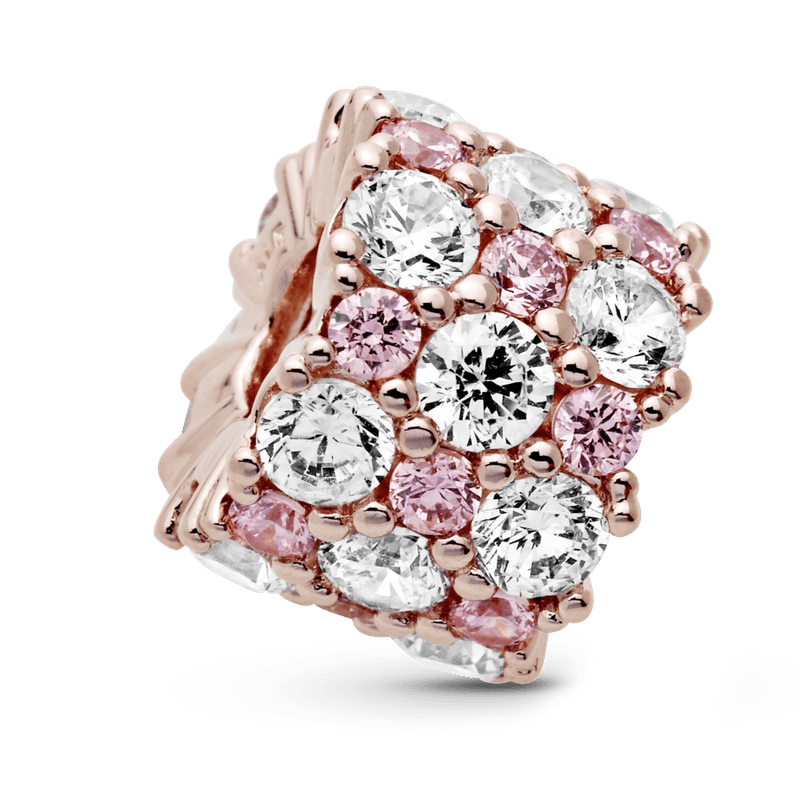 Charm Brillo rosa y transparente Recubrimiento en Oro Rosa de 14k ...