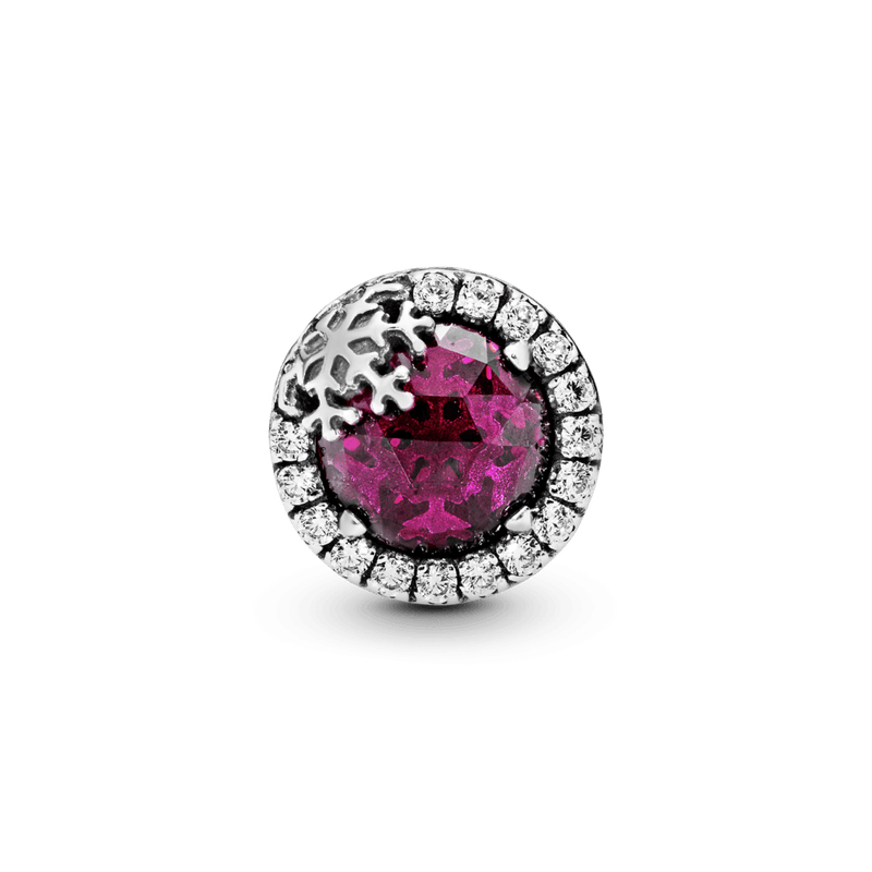 Charm Rojo Cereza Reluciente Con Copo De Nieve|Pandora MX - Pandora Mexico