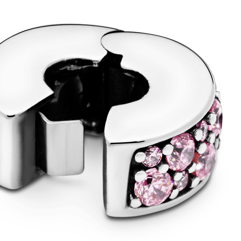 Charm Sujetador de pavé rosa|Pandora MX - Pandora Mexico