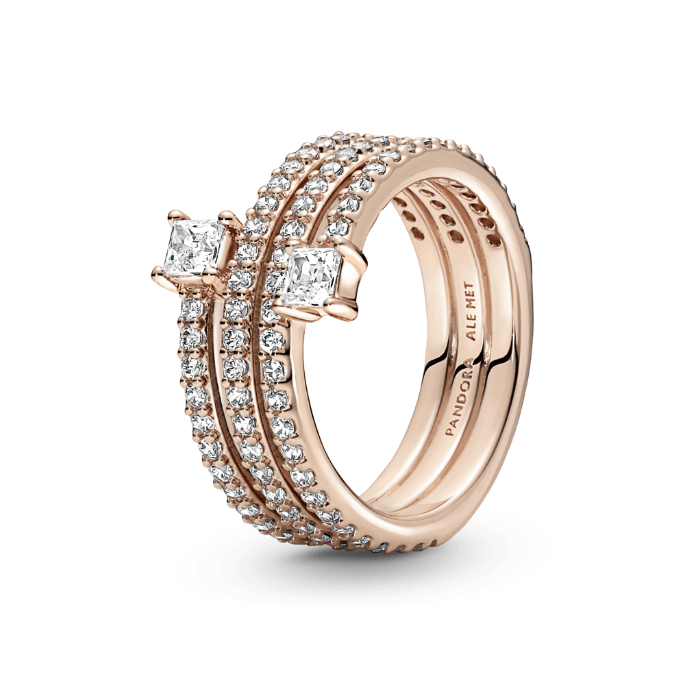 Anillo Con Recubrimiento En Oro Rosa De 14k Triple Espiral|Pandora MX ...