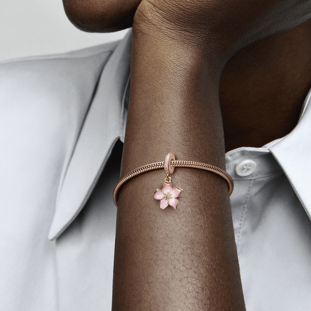 Charm Colgante Flor De Cerezo En Recubrimiento En Oro Rosa 14K Pandora MX Pandora Mexico