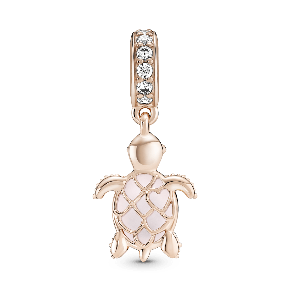Charm colgante Tortuga de mar rosa de cristal Murano Recubrimiento en ...