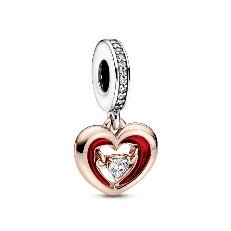 Charm colgante Corazón radiante en dos tonos|Pandora MX - Pandora Mexico