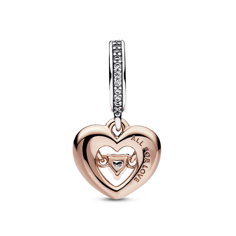 Charm colgante Corazón radiante en dos tonos|Pandora MX - Pandora Mexico