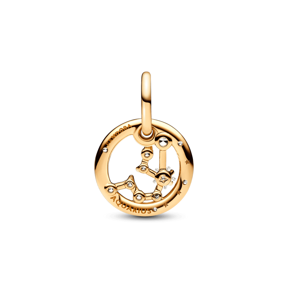 Charm Colgante Zodiaco Acuario Recubrimiento en Oro de 14k|Pandora MX ...