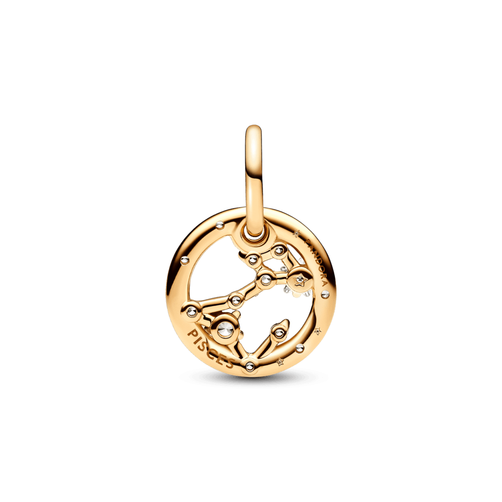 Charm Colgante Zodiaco Piscis Recubrimiento en Oro de 14k|Pandora MX ...