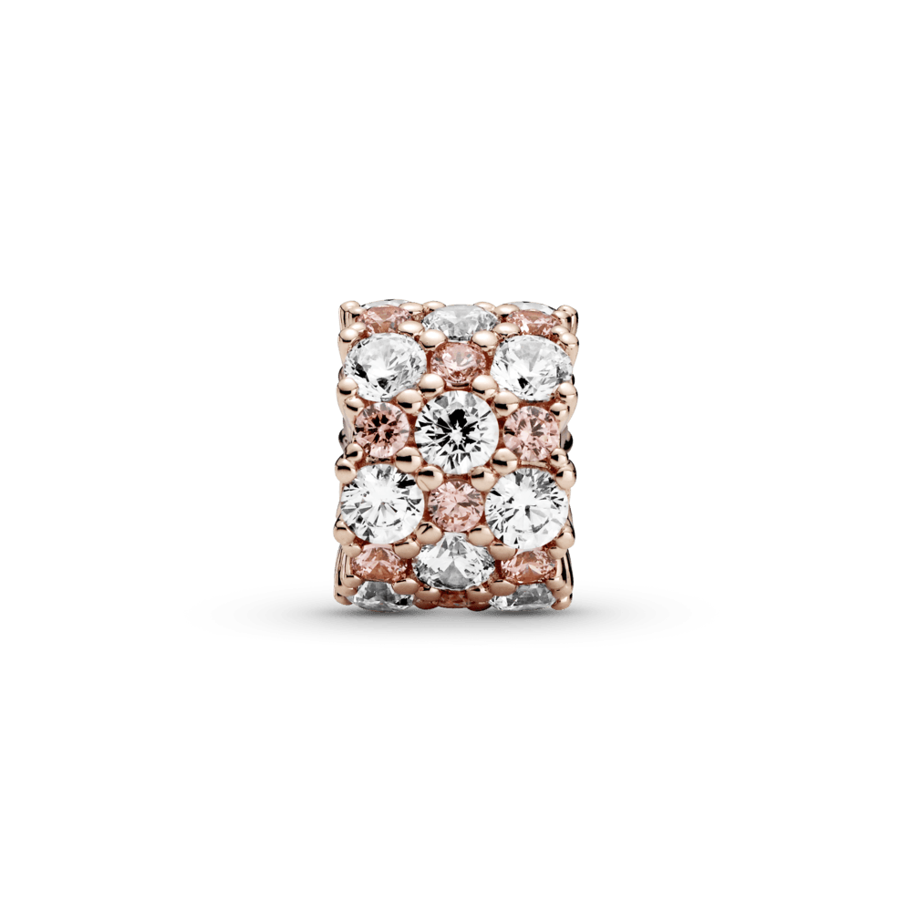 Charm Brillo rosa y transparente Recubrimiento en Oro Rosa de 14k ...