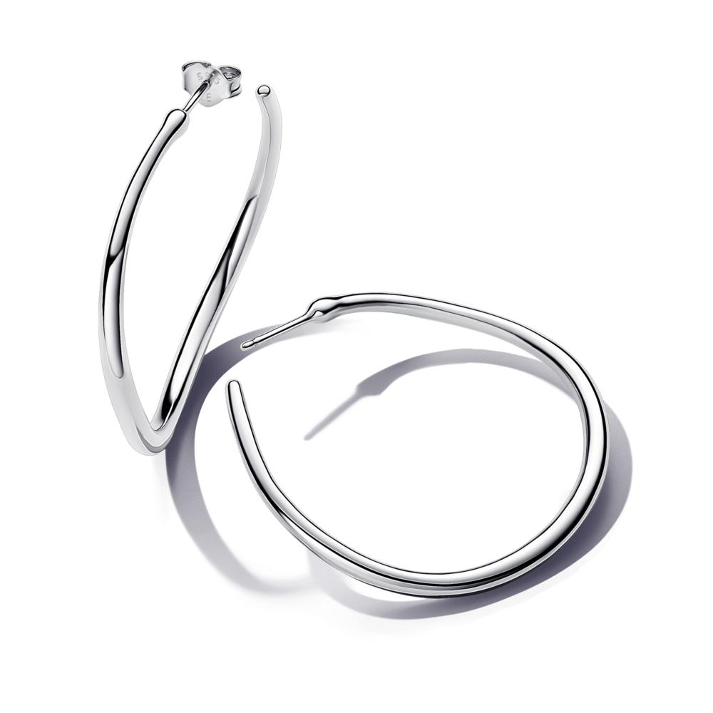 Aretes de Aro Abierto de 42 mm Forma Orgánica - Pandora Mexico