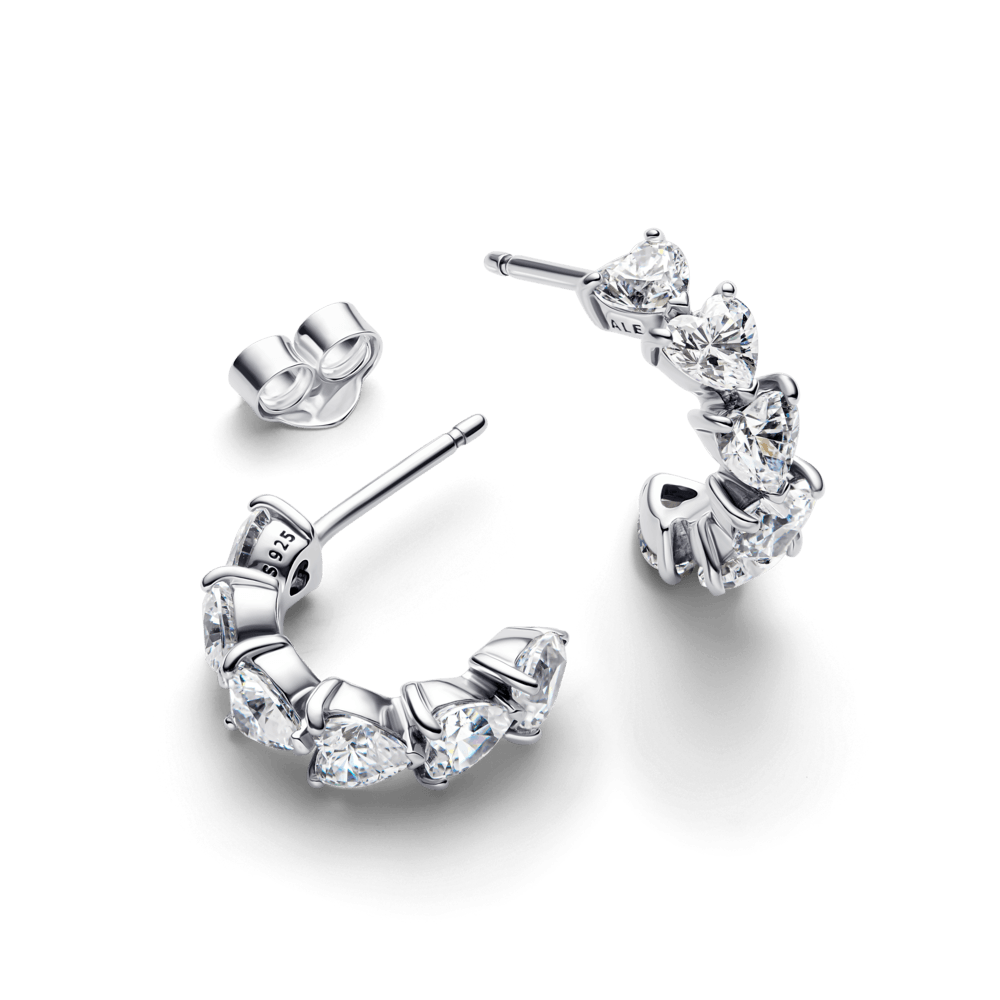 Aretes de Aro Corazones Brillantes |Pandora MX - Pandora Mexico